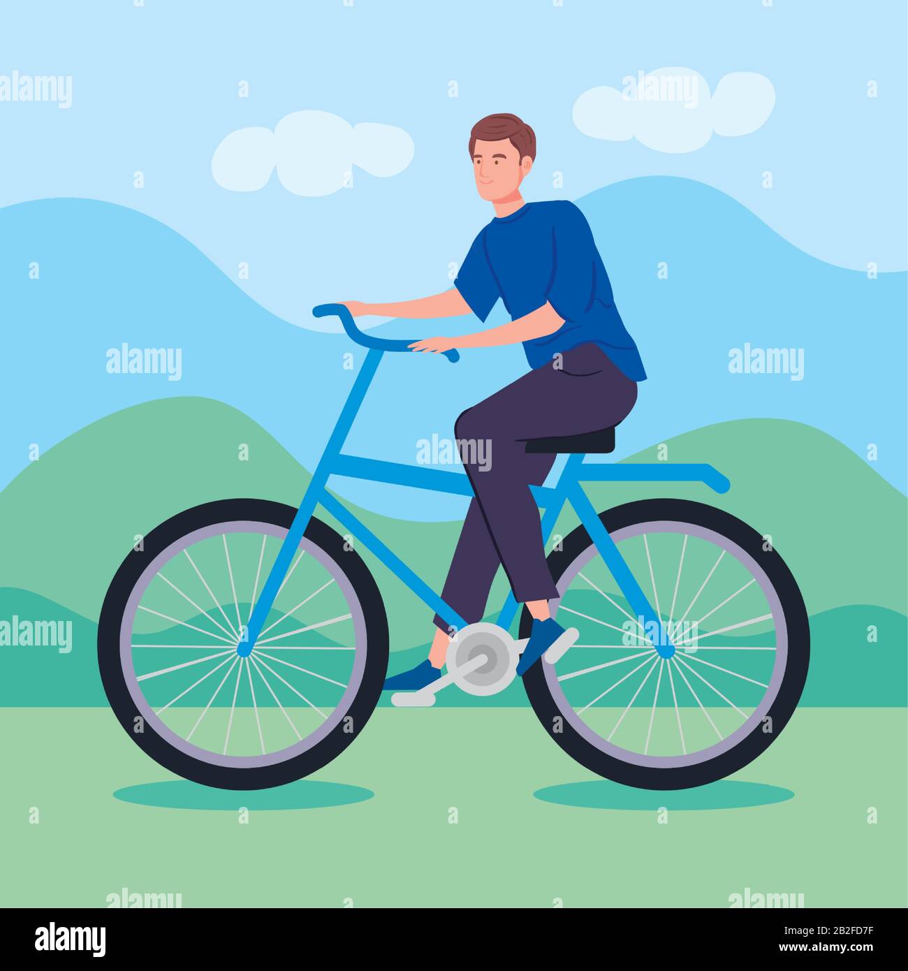 young man riding bicycle avatar characters Stock Vector Image & Art - Alamy