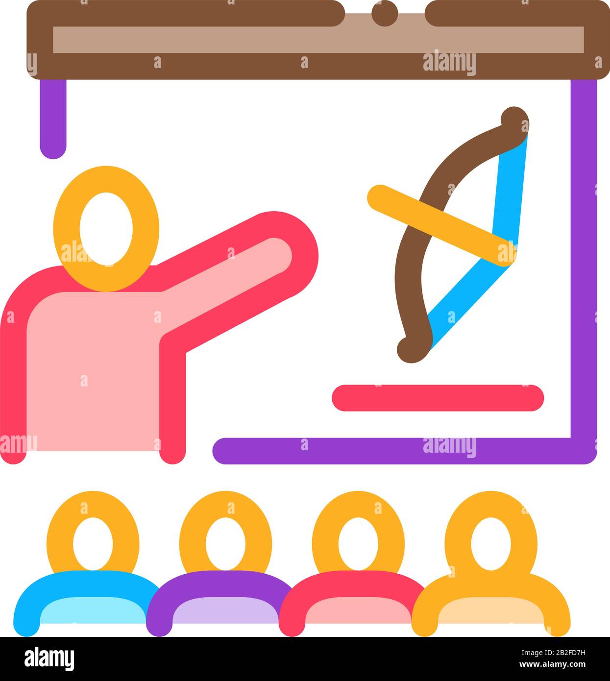 Archery Lesson Education Icon Thin Line Vector Stock Vector Image & Art ...