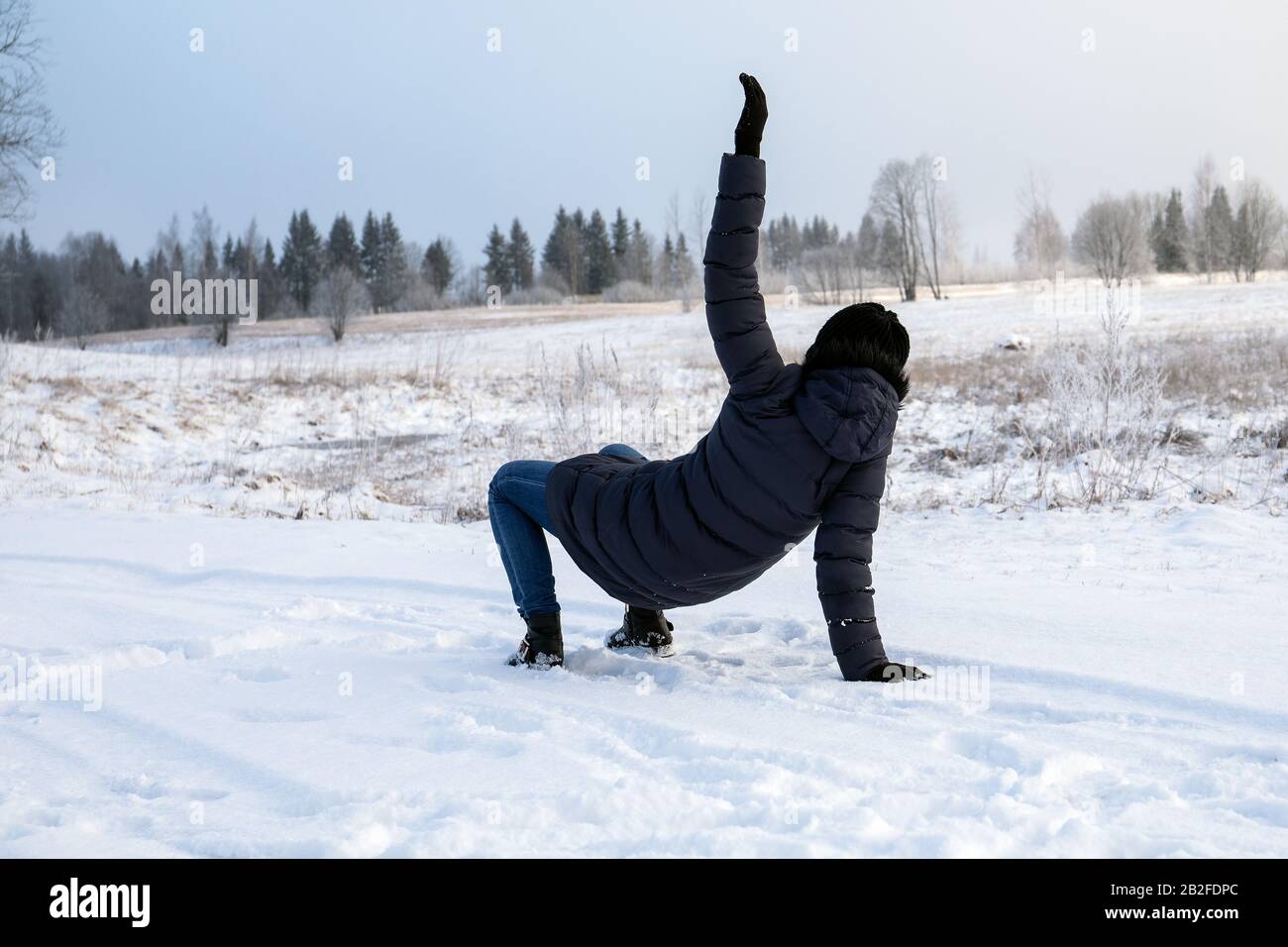 Woman fall on ground street hi-res stock photography and images - Alamy