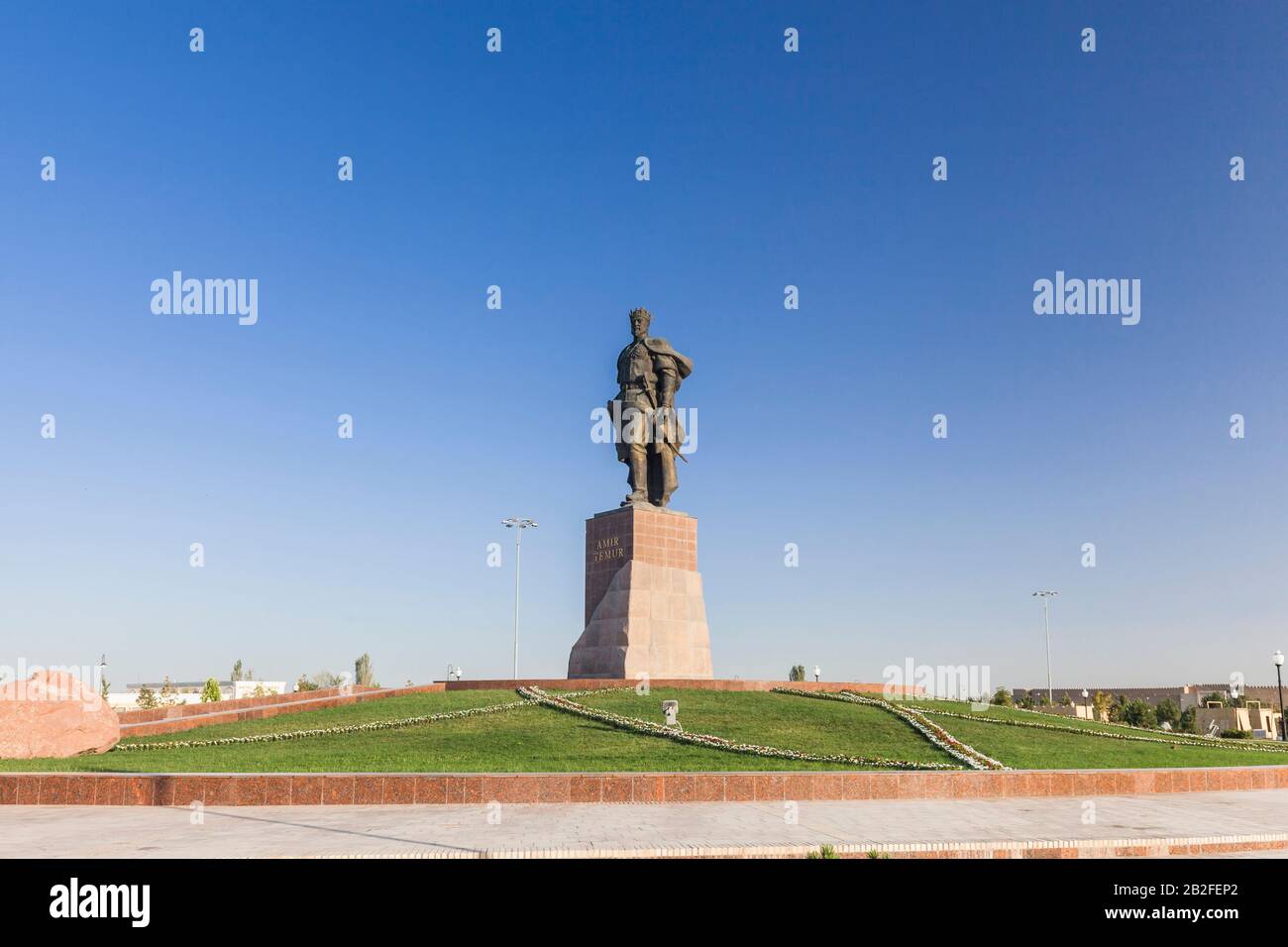Statue of the king Timur, at Ak Saray Palace, Shahrisabz, or ...