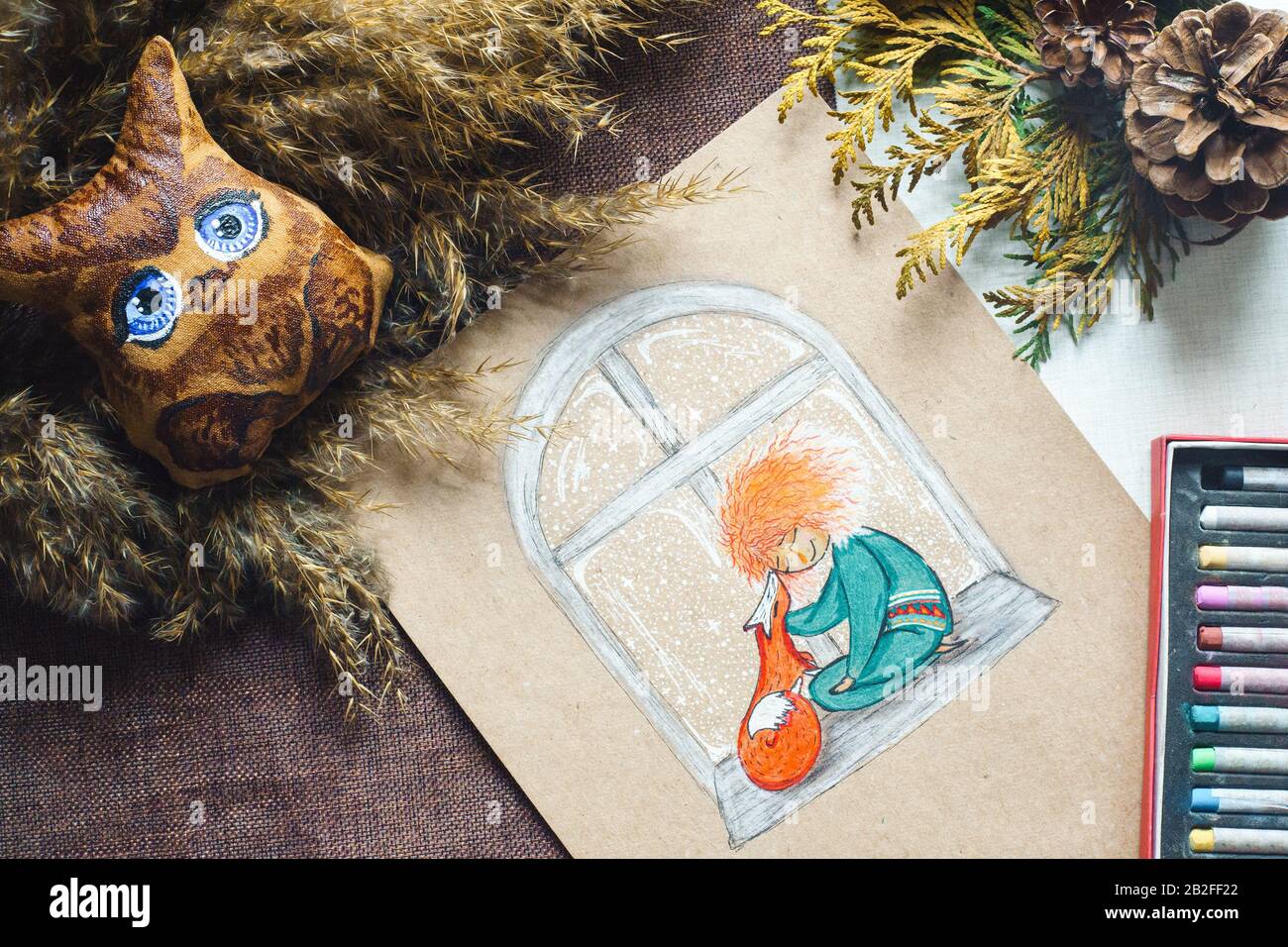 Bishkek, Kyrgyzstan - March 28, 2018: Painting concept. Drawing of a ...