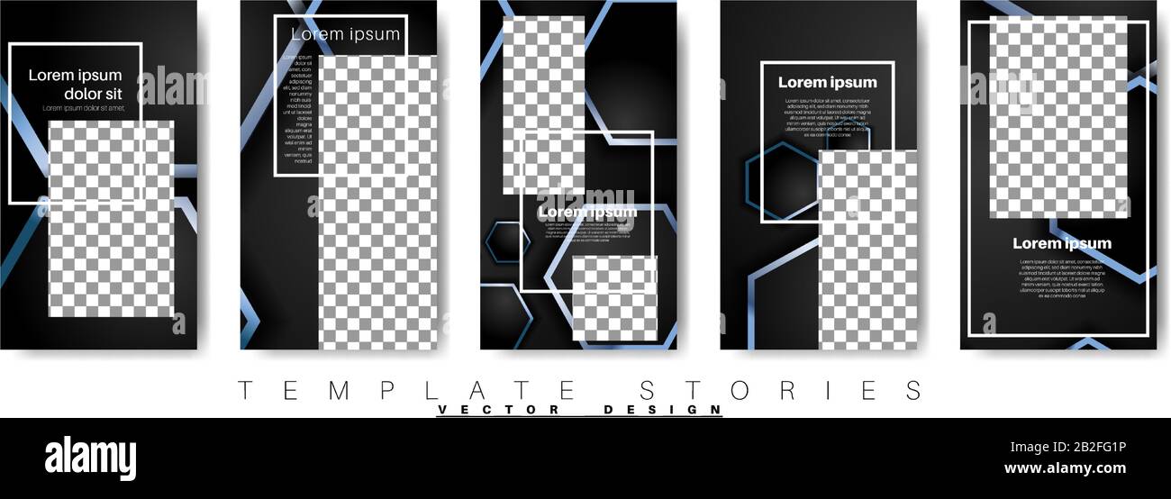 Trendy editable template for social networks stories, vector ...