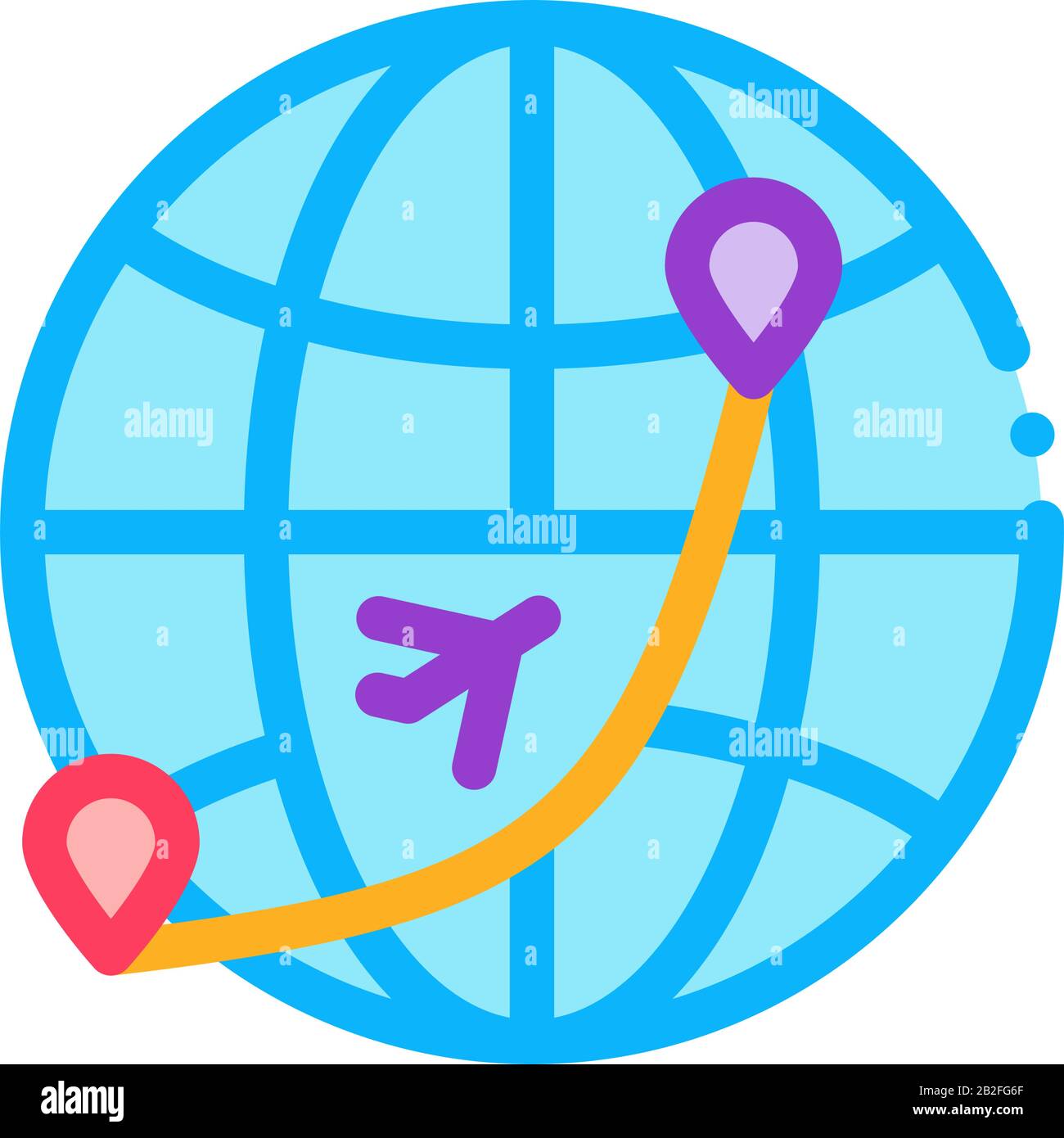 International World Flight Icon Thin Line Vector Stock Vector Image ...