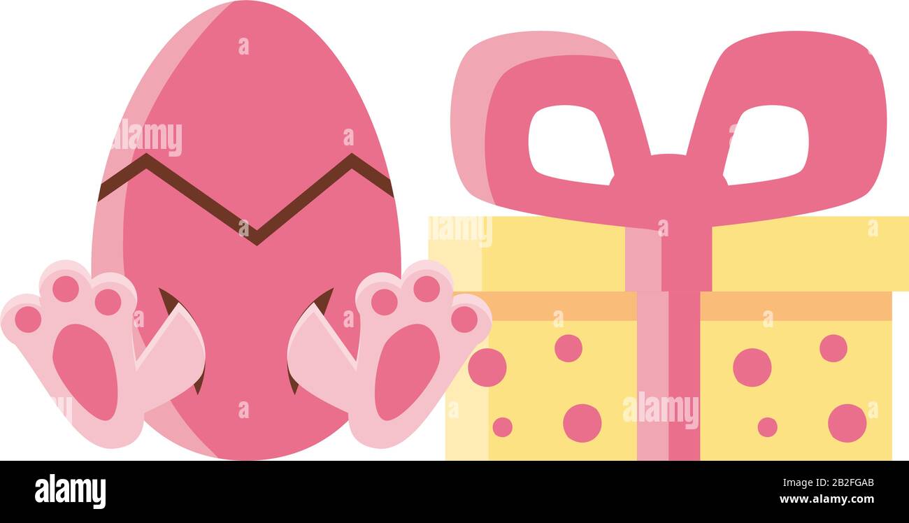 egg with rabbit legs on white background vector illustration design ...