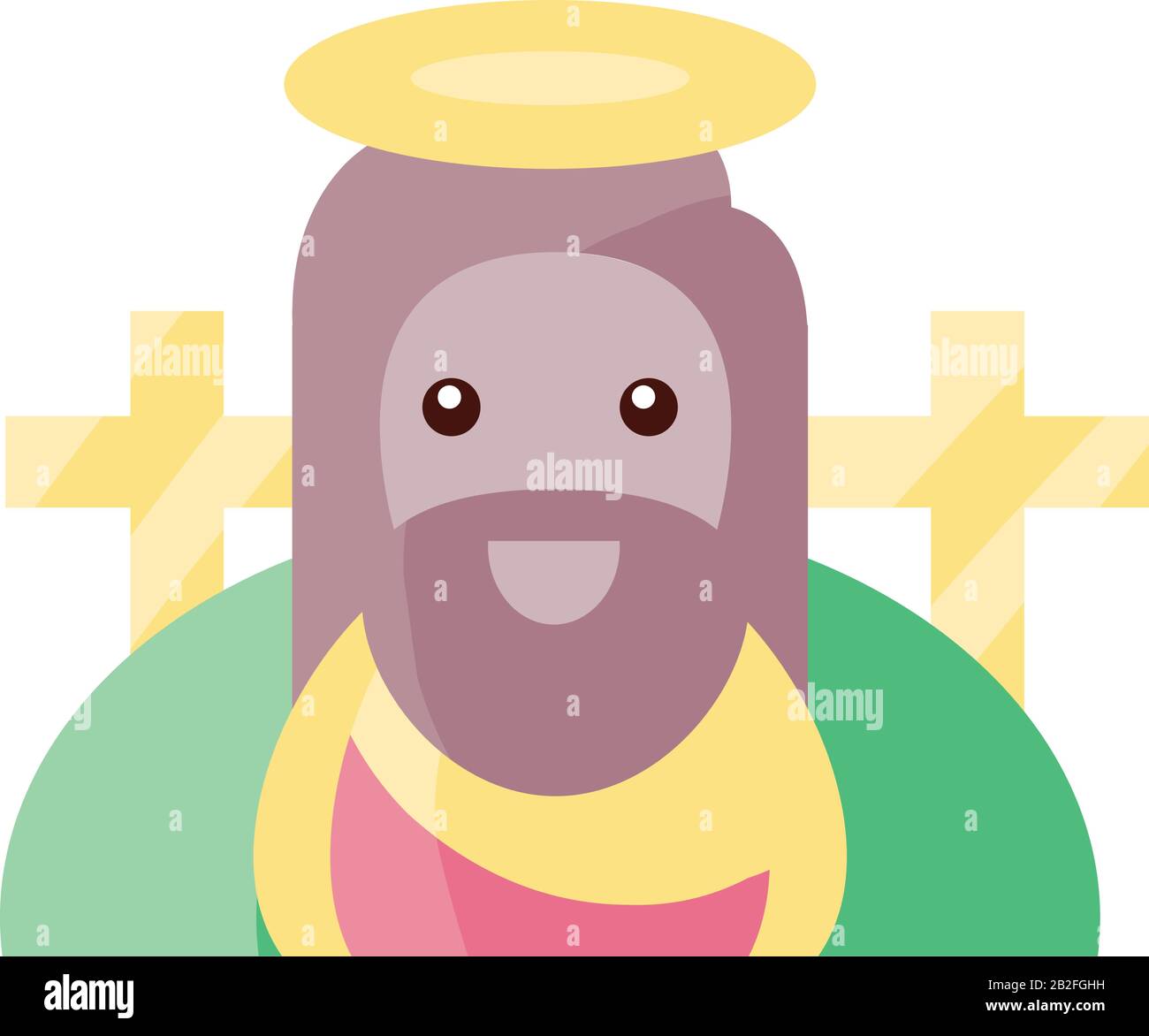 jesus christ religious symbol on white background vector illustration ...