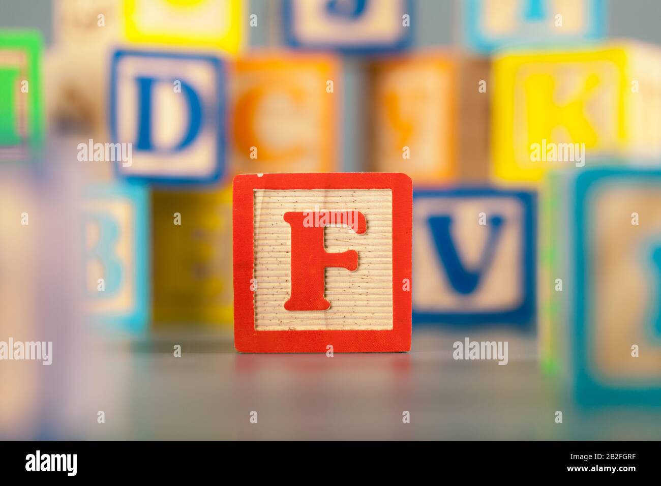 Photograph of colorful Wooden Block Letter F Stock Photo - Alamy