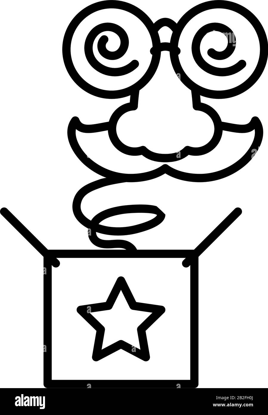 surprise box with face comic on white background vector illustration ...