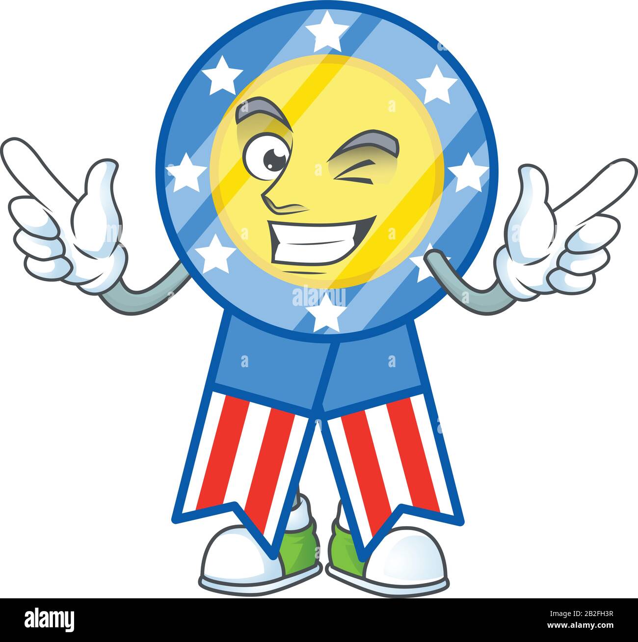 A comical face USA medal mascot design with Wink eye Stock Vector Image ...