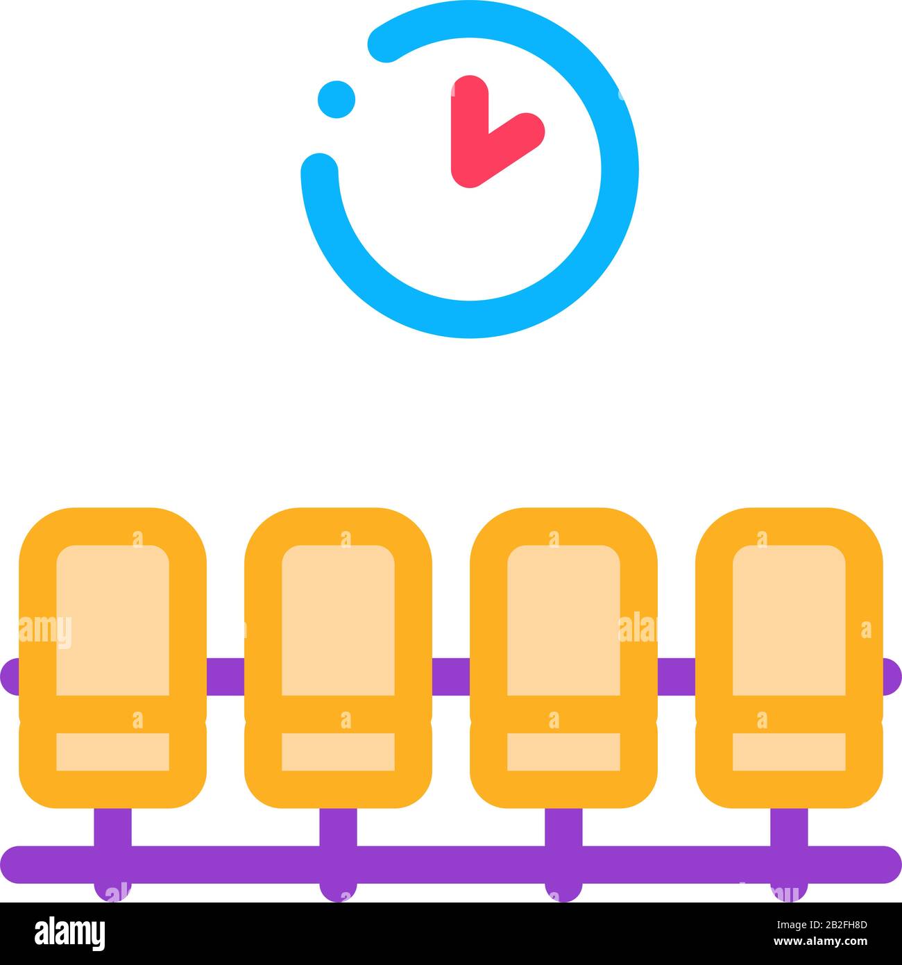 Airport Waiting Room Chairs Icon Thin Line Vector Stock Vector Image ...