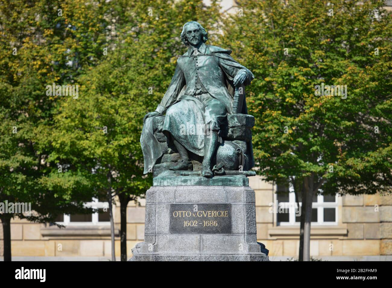 Otto-von-Guericke-Denkmal, Bei der Hauptwache, Magdeburg, Sachsen-Anhalt, Deutschland Stock ...