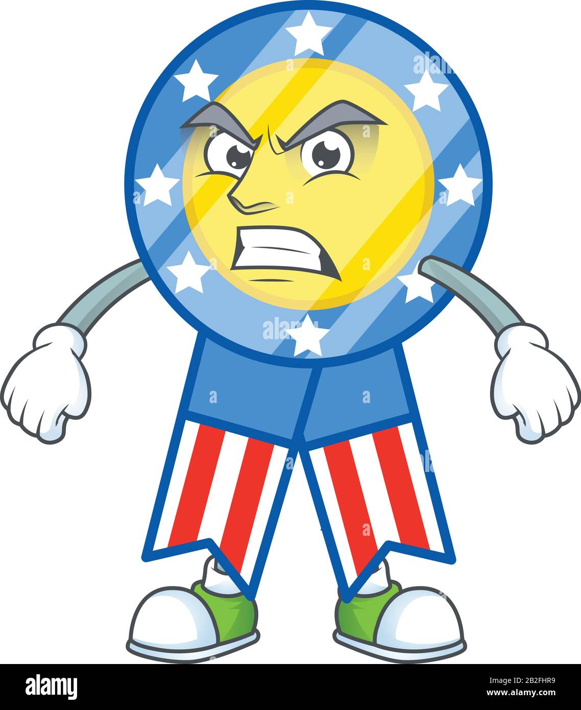 cartoon character of USA medal with angry face Stock Vector Image & Art ...