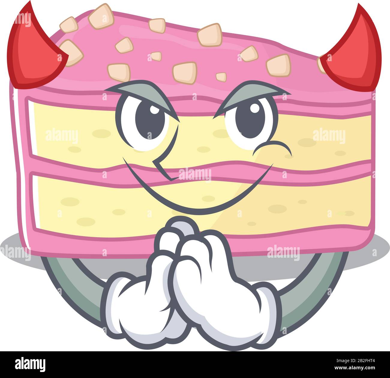 Devil strawberry slice cake Cartoon character design Stock Vector Image ...