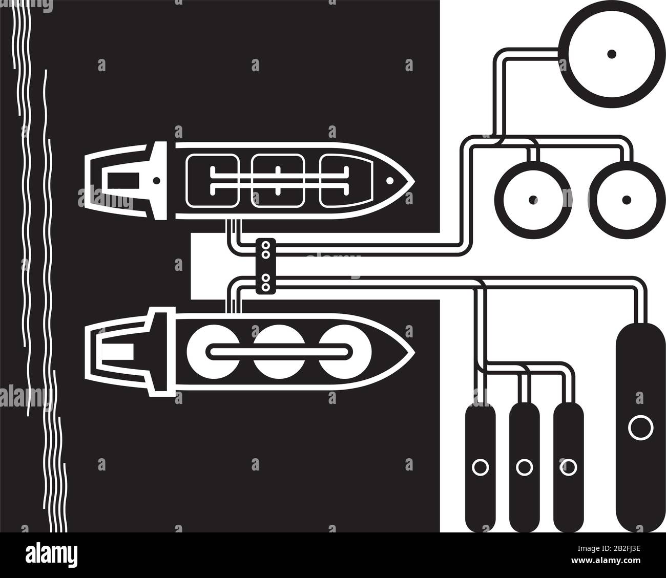 Petrol tanker and LNG carrier at fuel terminal - vector illustration ...