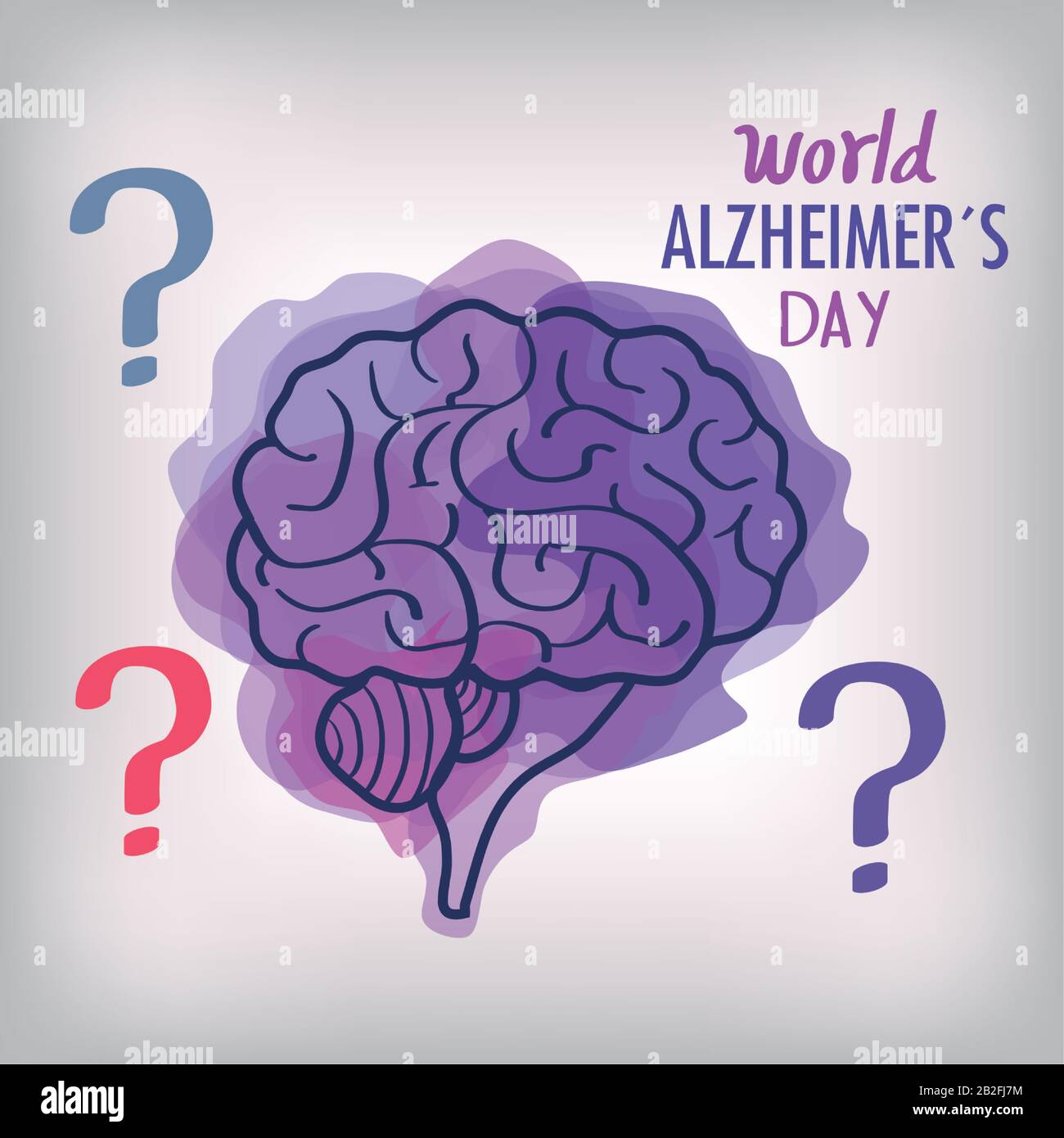 World Alzheimer Day With Brain Stock Vector Image And Art Alamy