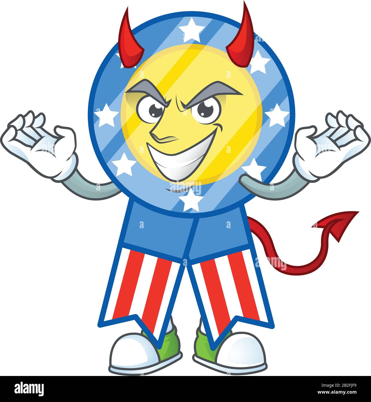 A cruel devil USA medal Cartoon character design Stock Vector Image ...