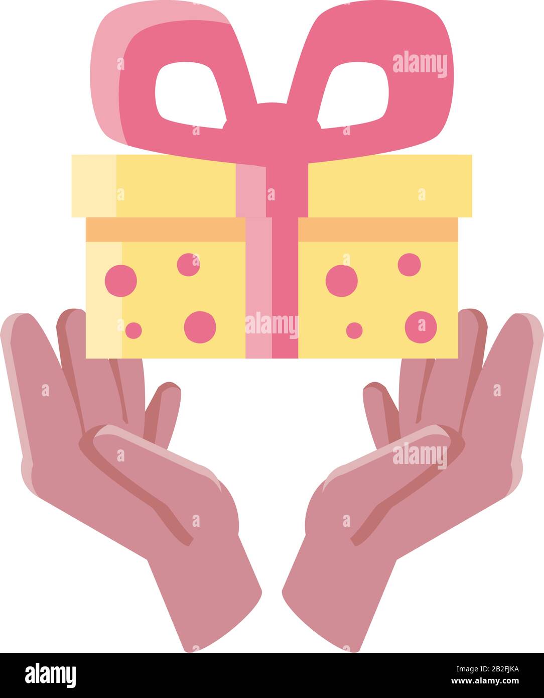 hands holding an gift box on white background vector illustration ...