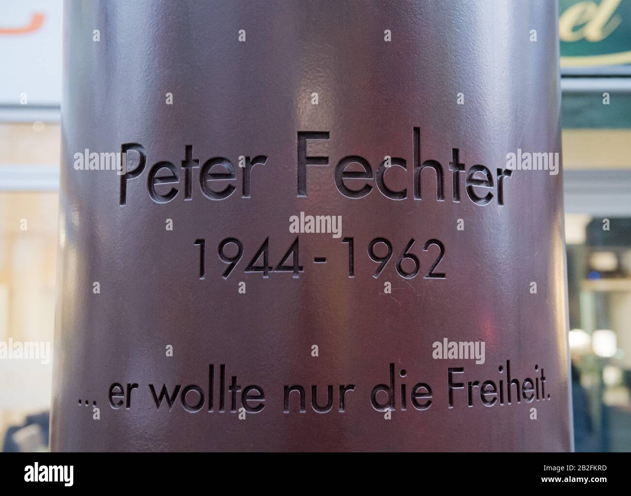 Berlin, Germany. 24th Jan, 2020. View of a stele as a memorial to Peter ...