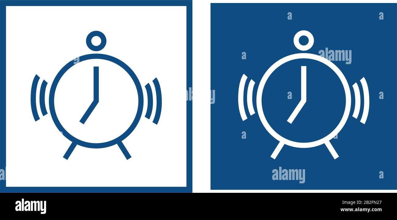 Classic clockwork. The symbol is located in a square frame. Vector blue ...