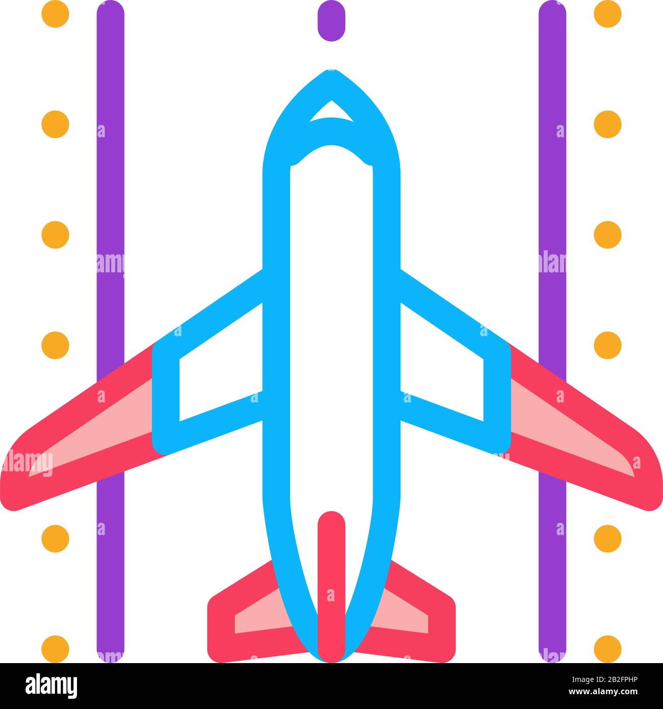 Airplane On Runway Airport Icon Thin Line Vector Stock Vector Image ...
