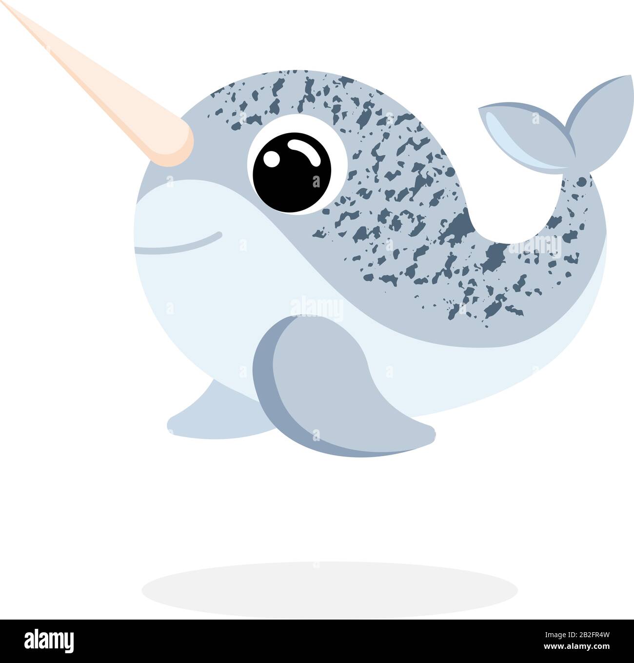 narwhal in flat style vector image. Cartoon character. Flat vector ...