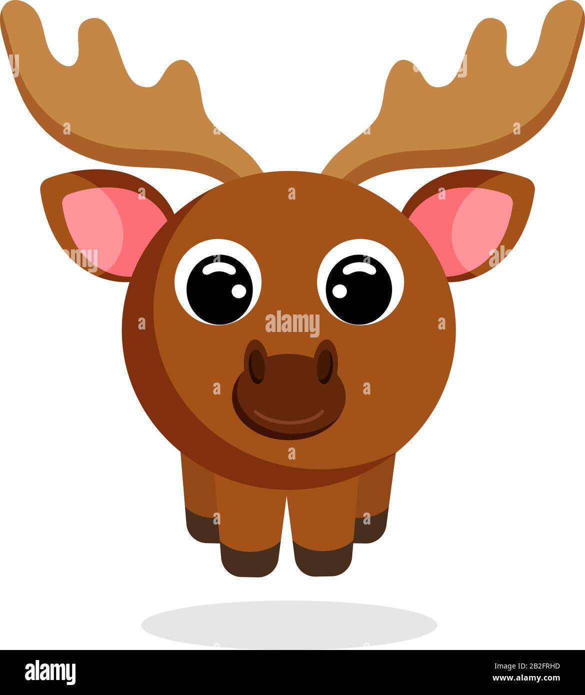 Cute moose vector illustration. Flat design. Isolated Illustration on ...