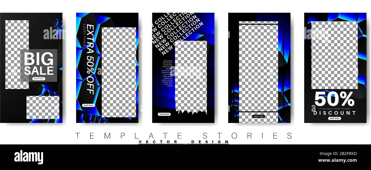 Trendy editable template for social networks stories, vector ...