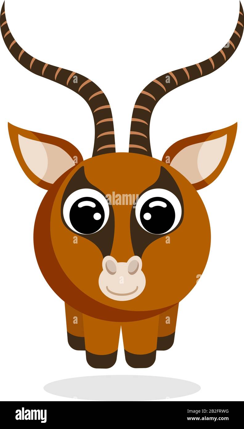Cute gazelle vector illustration. Flat design. Isolated Illustration on ...