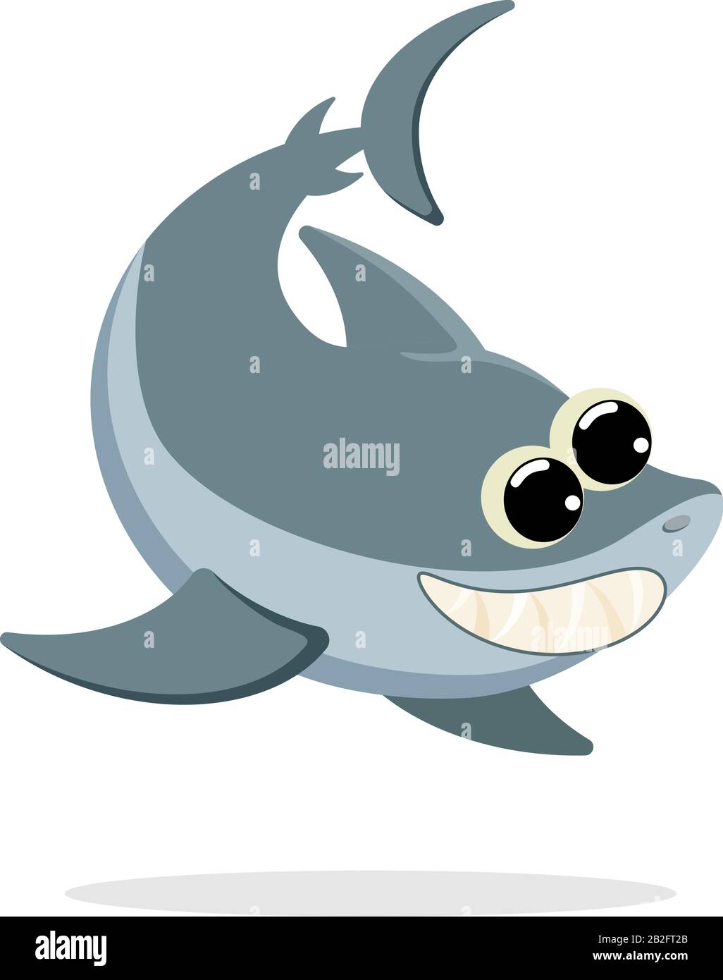 shark in flat style vector image. Cartoon character. Flat vector stock ...
