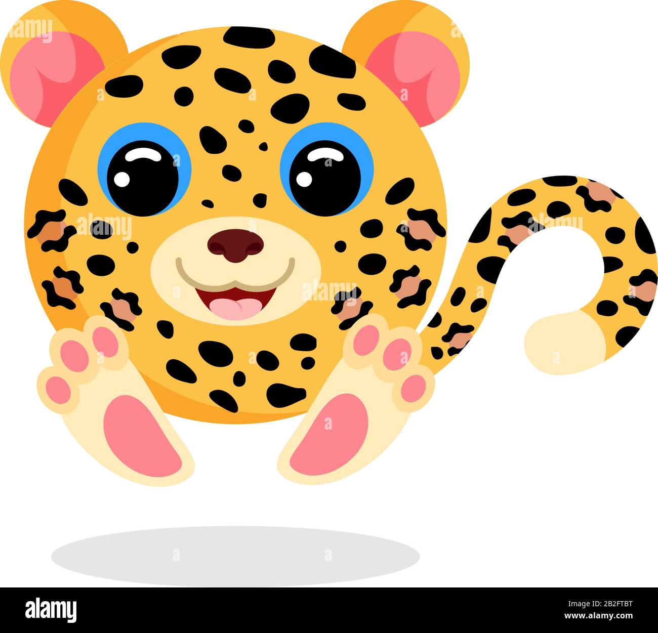 Cute jaguar vector illustration. Flat design. Isolated Illustration on ...