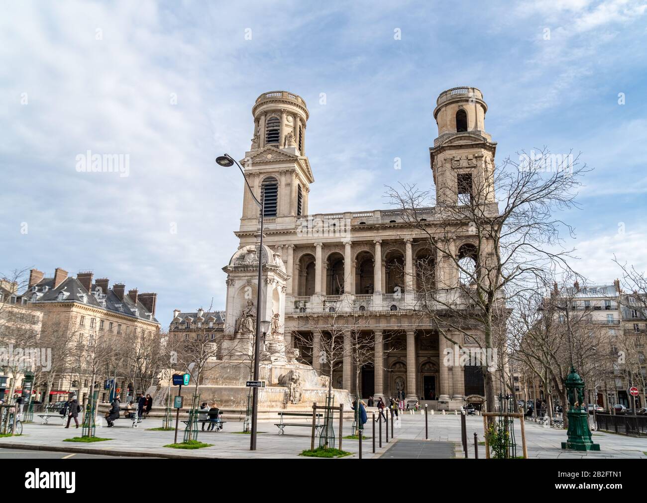 Church of Saint Sulpice with fountain, Paris, France Stock Photo - Alamy