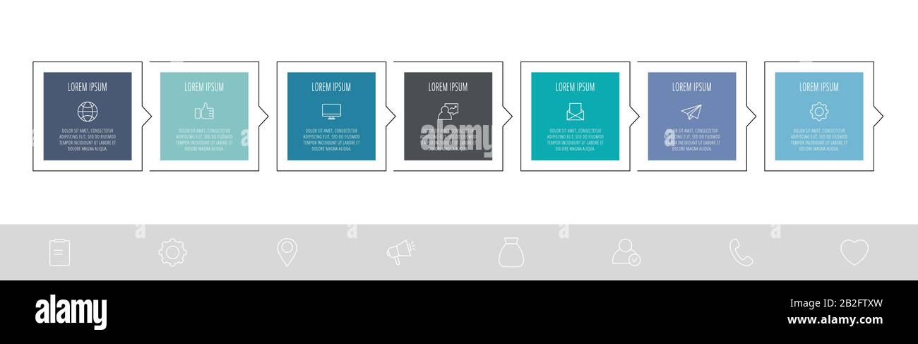 Vector flat infographic template. Data visualization with icons and ...