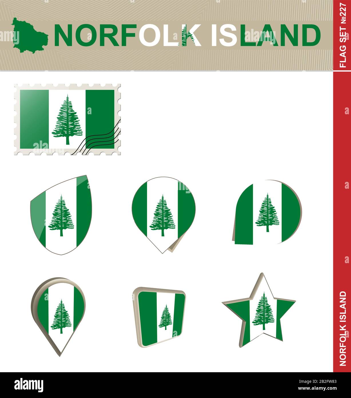 Norfolk Island Flag Set, Flag Set #227. Vector Stock Vector Image & Art ...