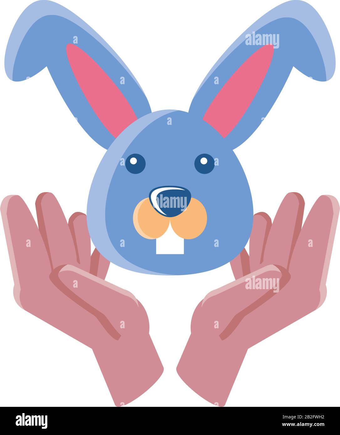 hands holding an rabbit on white background vector illustration design ...