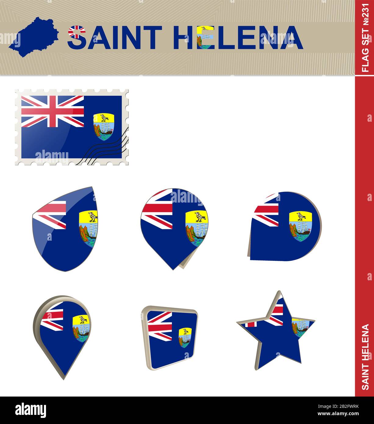 Map of saint helena island hi-res stock photography and images - Alamy