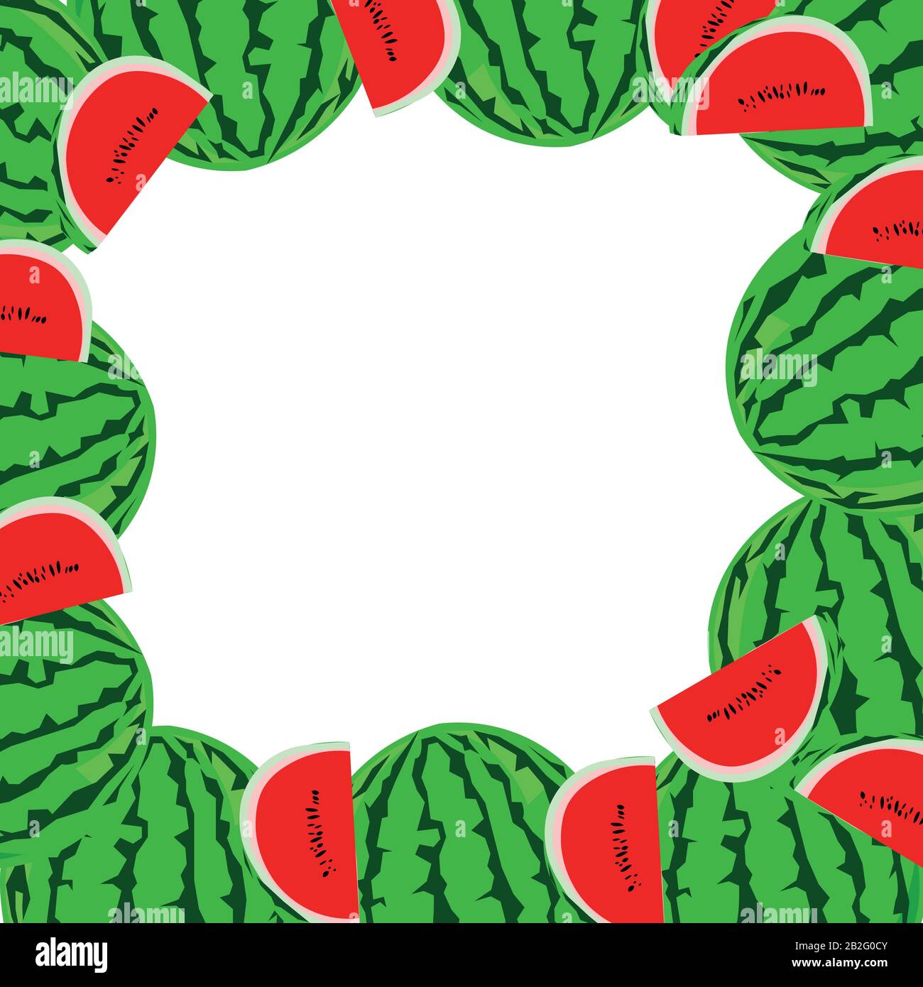 Summer watermelon square frame. Bright design of flyer, postcard ...