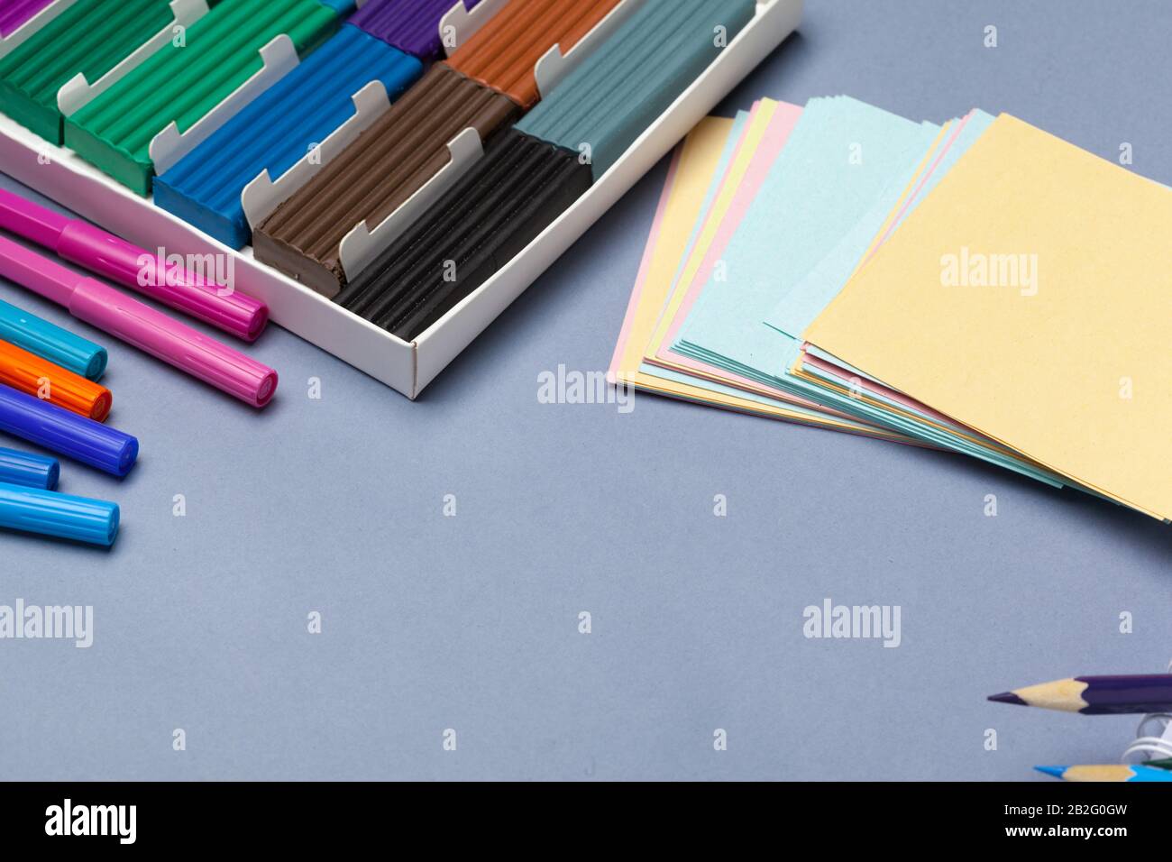 Colored plasticine for molding in box. Studio Photo Stock Photo - Alamy