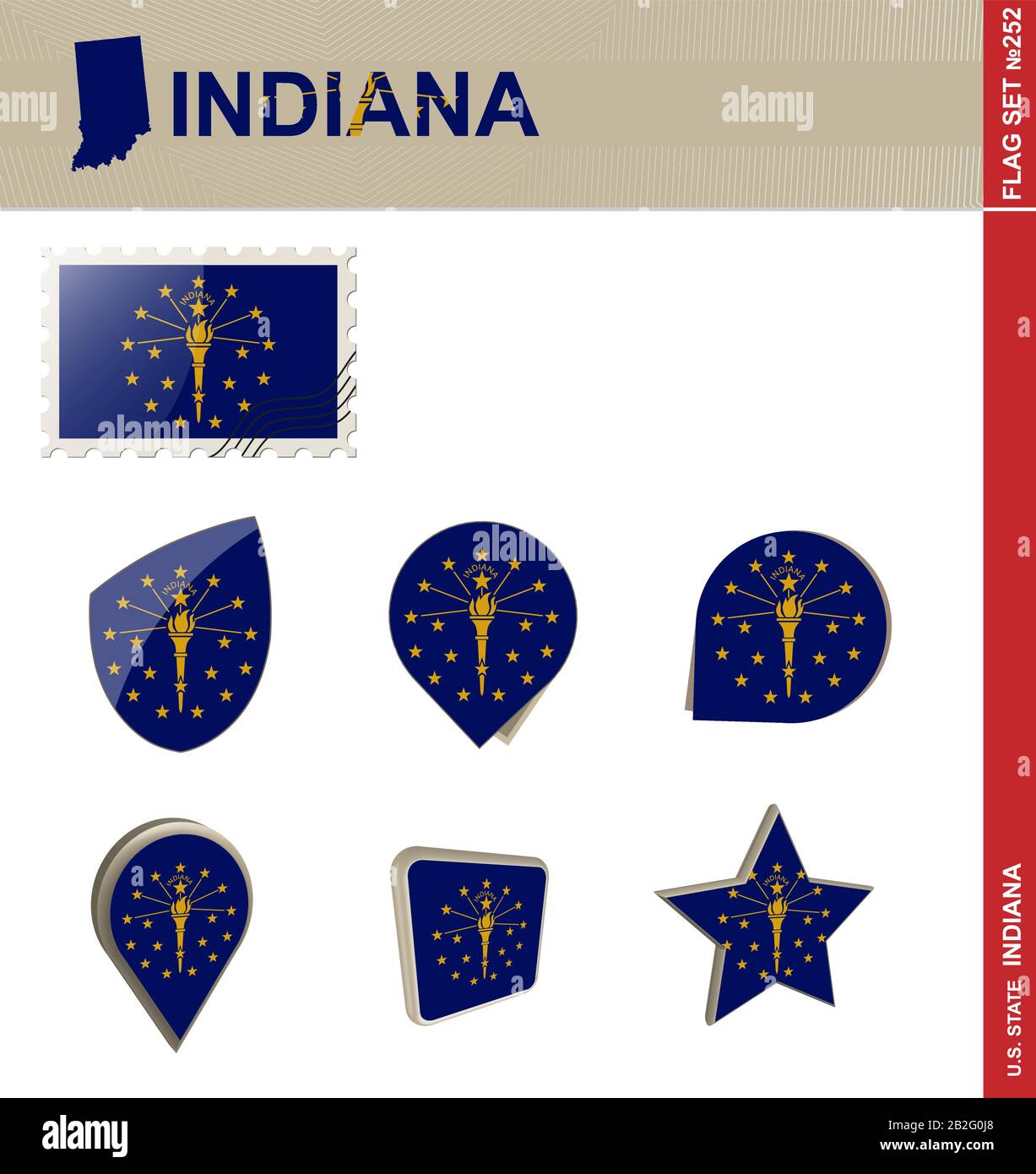 Indiana state 3d map hi-res stock photography and images - Alamy