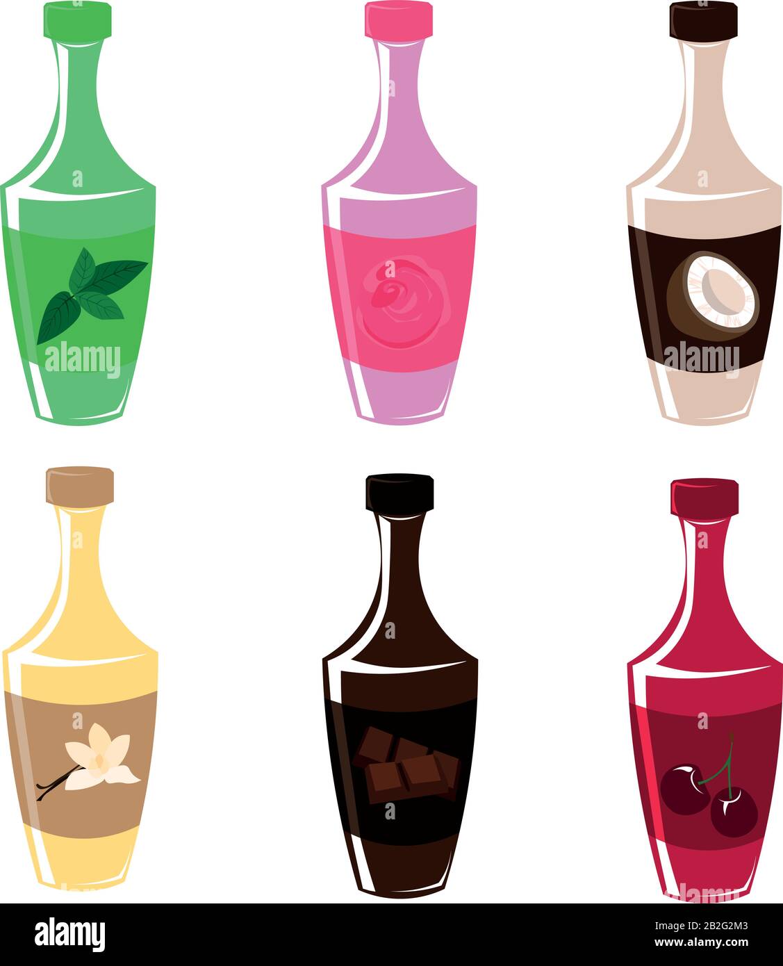 Bright bottles. Fruit tasty syrups, juices, cocktails, toppings. Menu ...