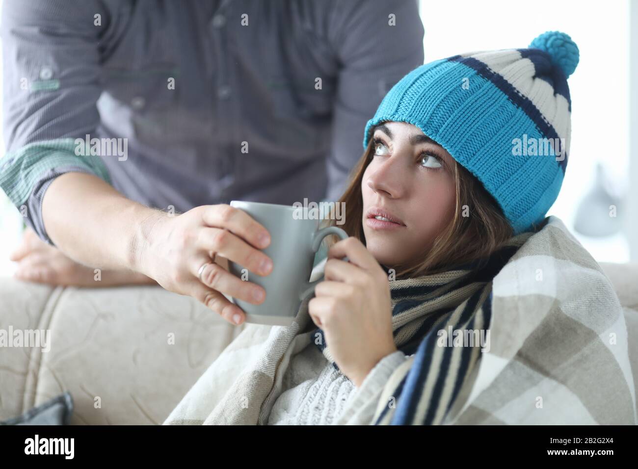 Sick person at home Stock Photo - Alamy