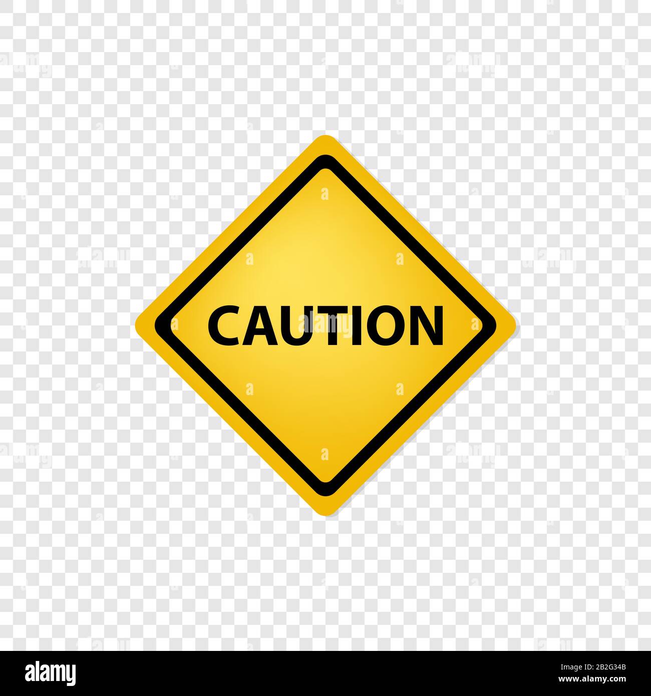 Caution road sign on transparent background. Vector Stock Vector Image ...