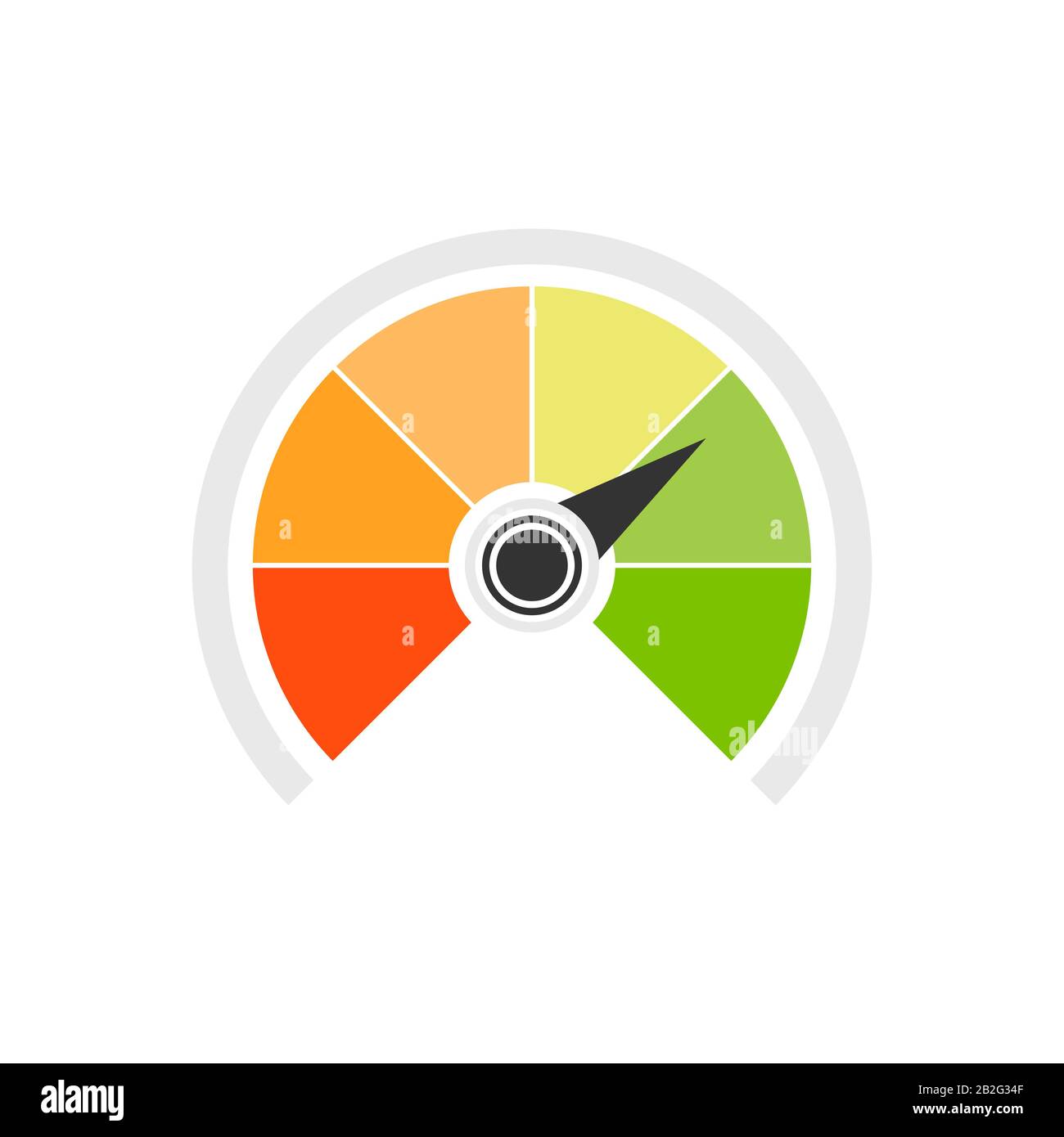 Credit score speedometer icon flat style. Vector Stock Vector Image ...