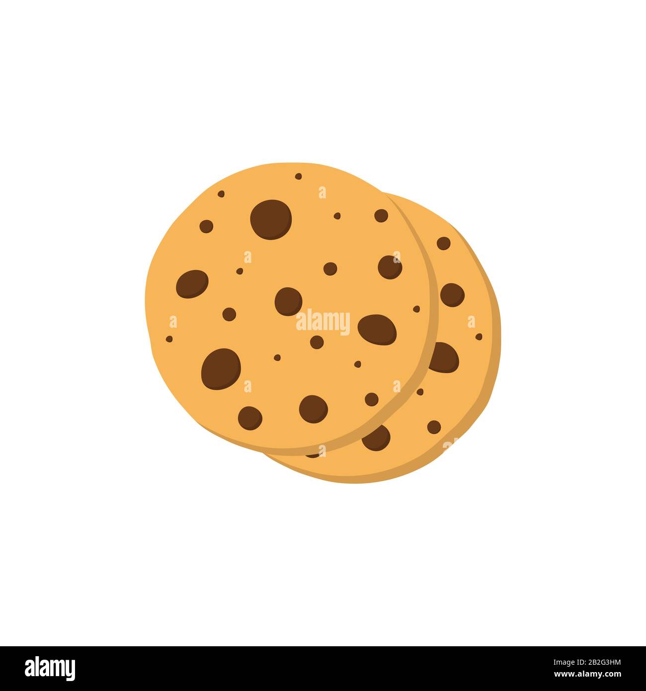 Cookies icon flat style on white background. Vector Stock Vector Image ...