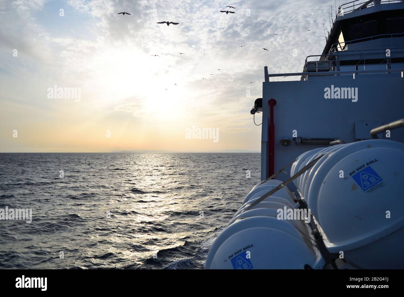 Seascape from turkish aegean island Gokceada made from the ship ...