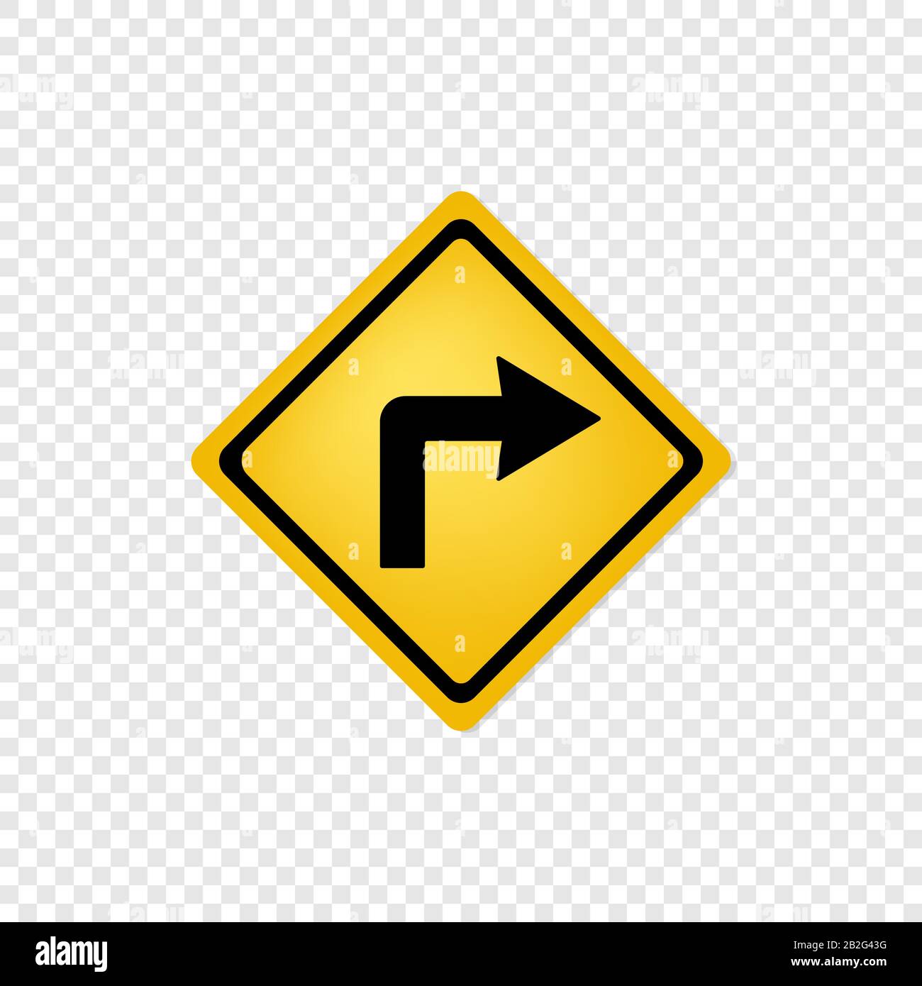Road sign right turn icon. Vector eps10 Stock Vector Image & Art - Alamy
