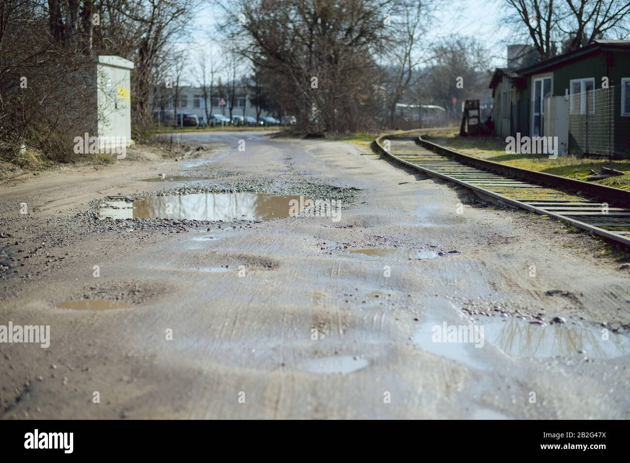 Bad road condition Stock Photo - Alamy