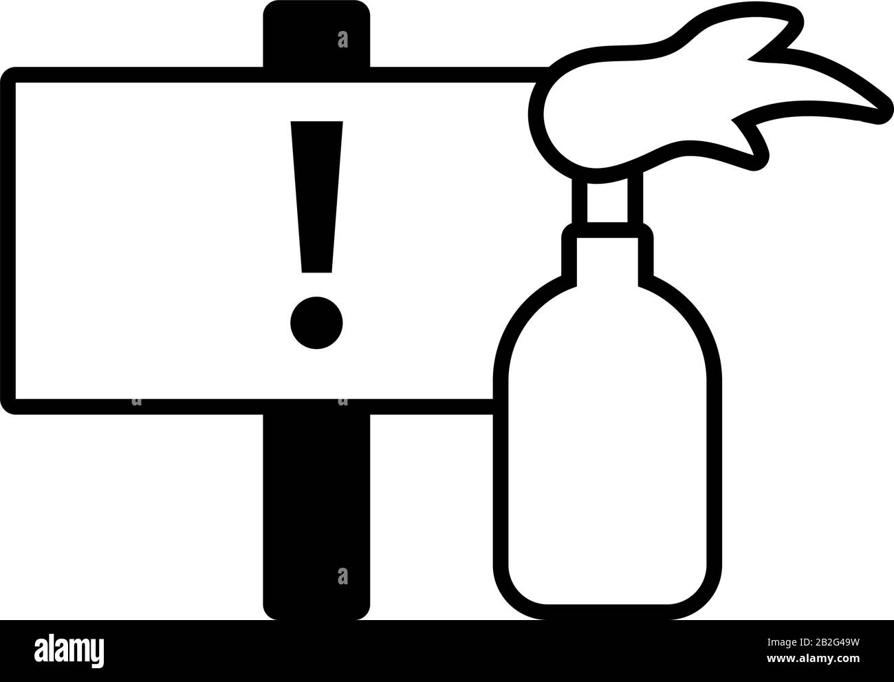 fire bottle, symbol violence on white background vector illustration ...