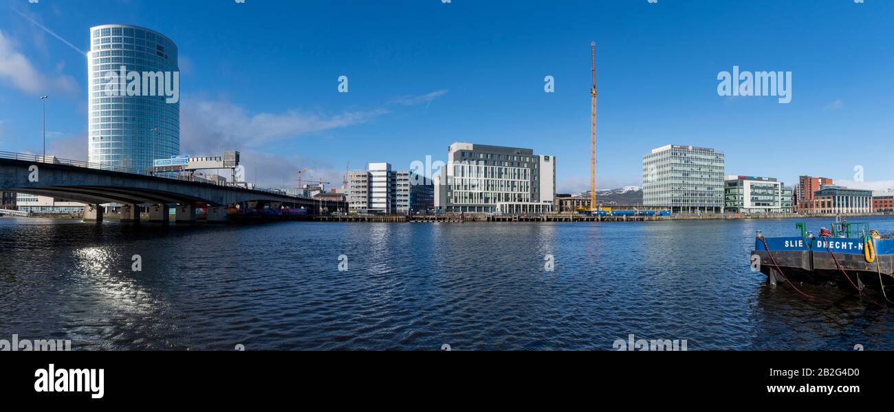 City Quays and the Obel Building in laganside Belfast Stock Photo - Alamy