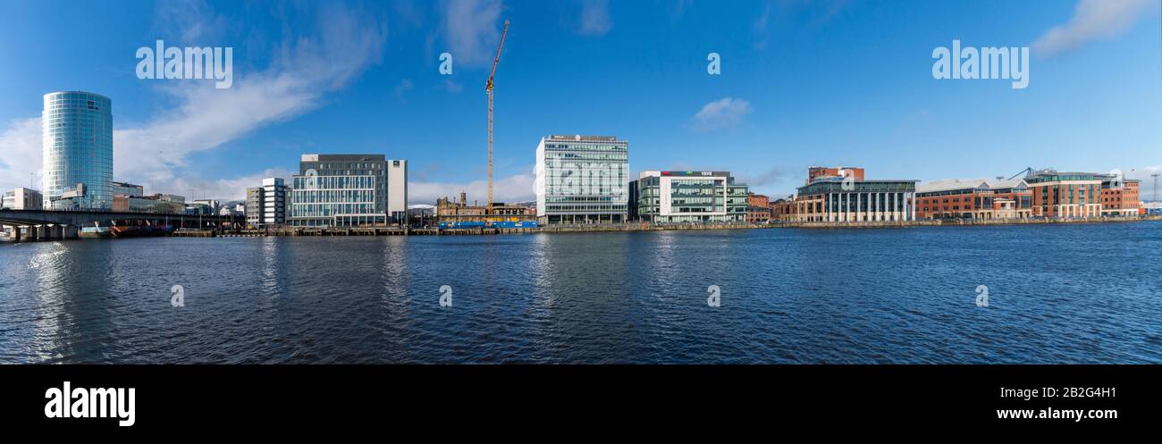 City Quays and the Obel Building in laganside Belfast Stock Photo - Alamy