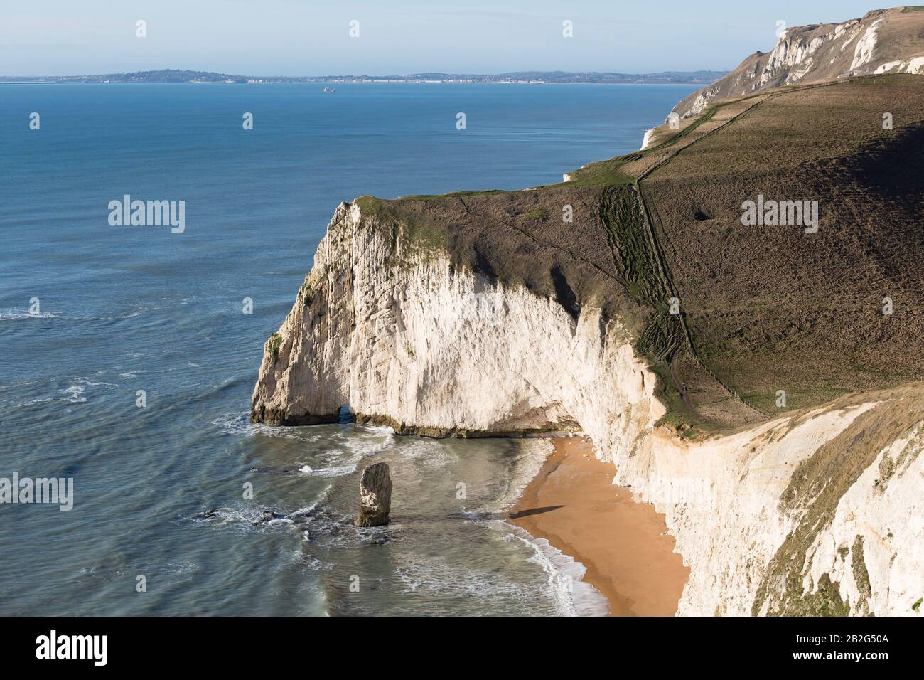 Bat's Head and Butter Rock, Jurassic Coast, Dorset, England, UK Stock ...