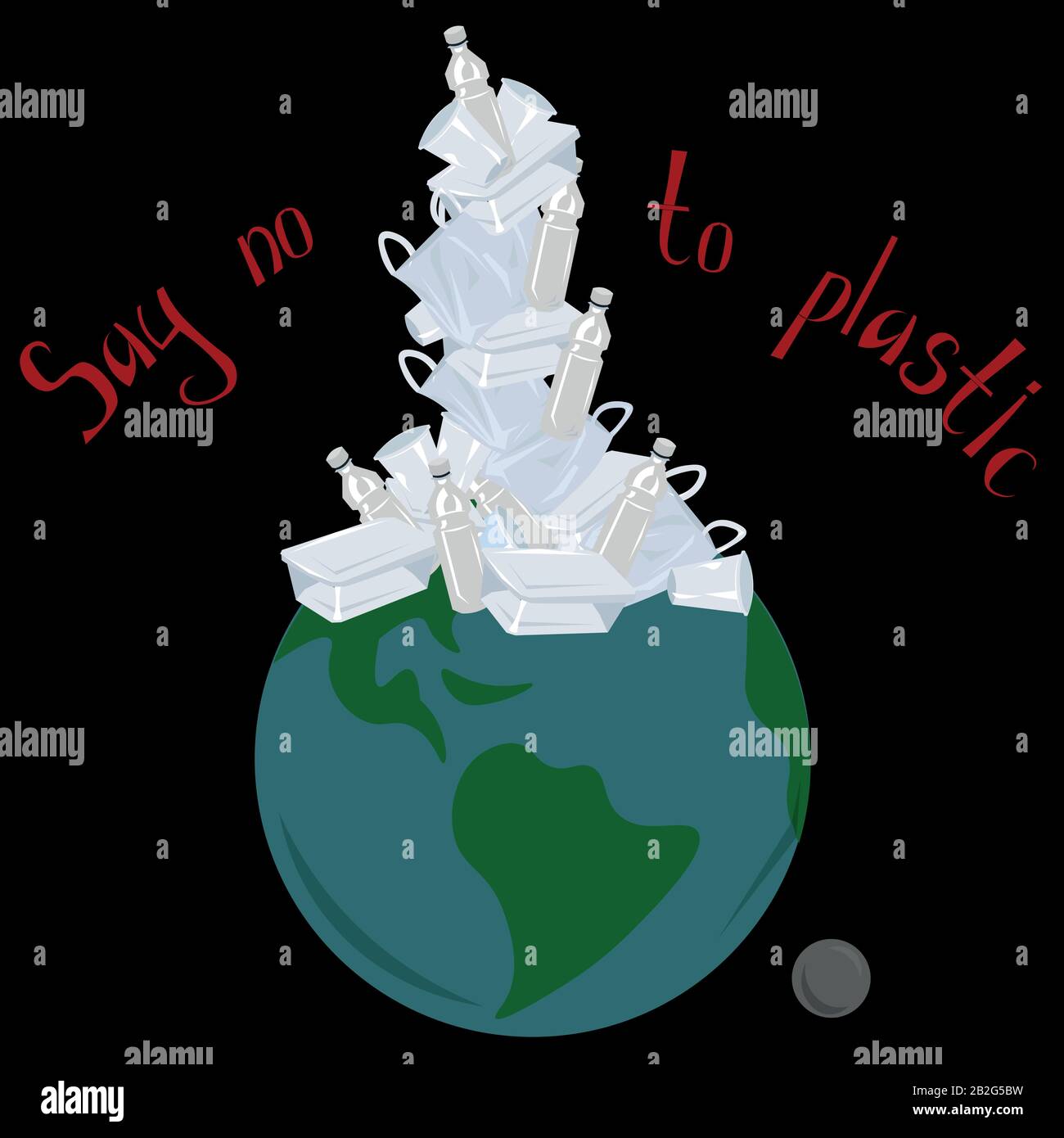 Vector Eco Flyer Save The Planet Say No To Plastic Global Problem
